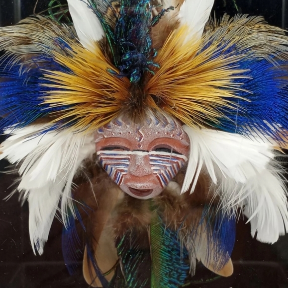 Robert Shields | Art | Robert Shields Feathered Mask In Plexi Glass ...